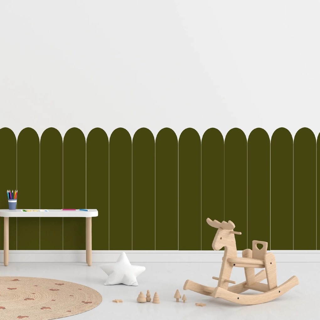 PIPPER. Textilní samolepící tapeta - Oblouk - Khaki barva Barva: Tmavá, Velikost: 100cm