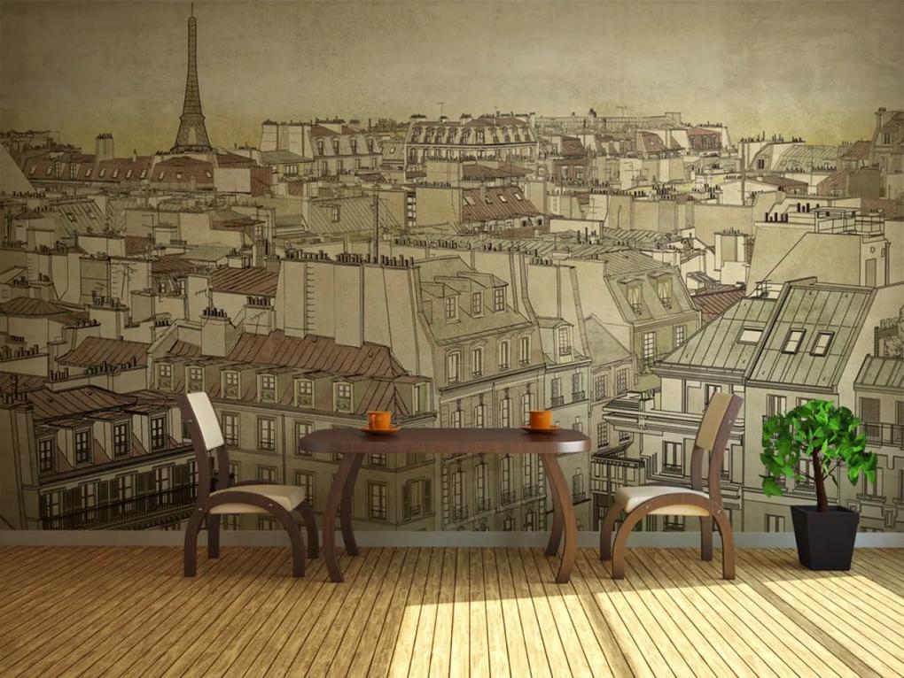 Tapeta Paříž kresba + lepidlo ZDARMA Velikost (šířka x výška): 150x116 cm