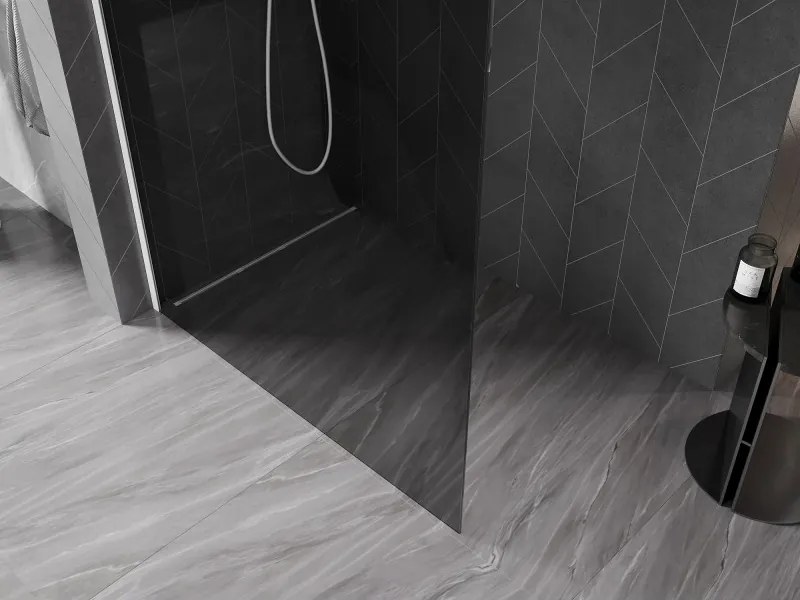 Mexen, Mexen Kioto-X sprchová stěna 50 x 200 cm, grafit 10 mm, bílá - 800-050-101-20-40-X