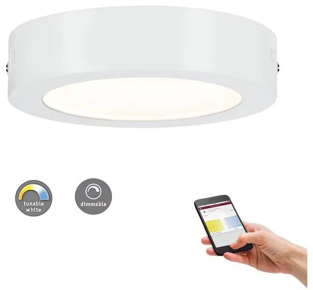 Paulmann 50082 ZigBee Cesena LED panel 11W matná bílá, se změnou teploty světla, průměr 17cm