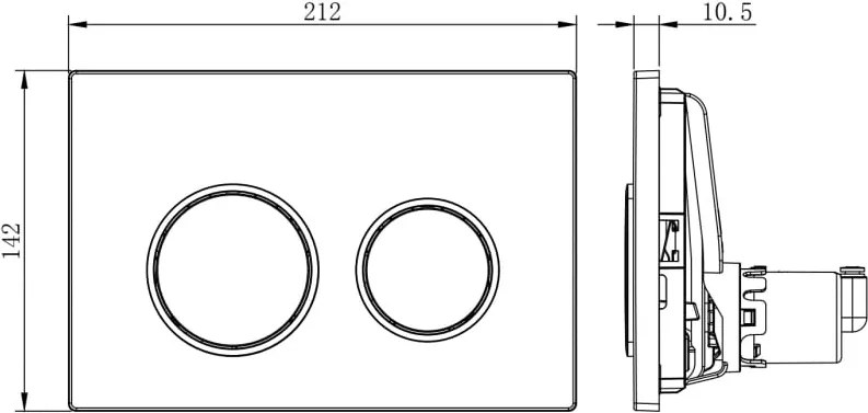 Mexen Fenix Air 07 XS, pneumatické dvojité tlačítko pro splachování, chrom matný, 6A0702