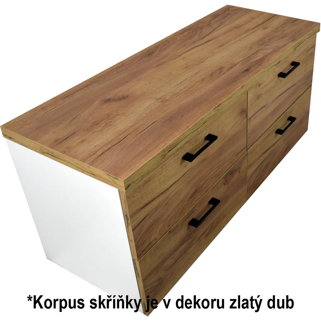 Comodo Koupelnová skříňka pod deskové umyvadlo Agria GO 120-HD - zlatý dub/zlatý dub