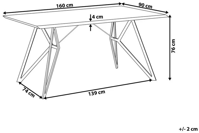 Jídelní stůl 160 x 90 cm světlé dřevo BUSCOT Beliani