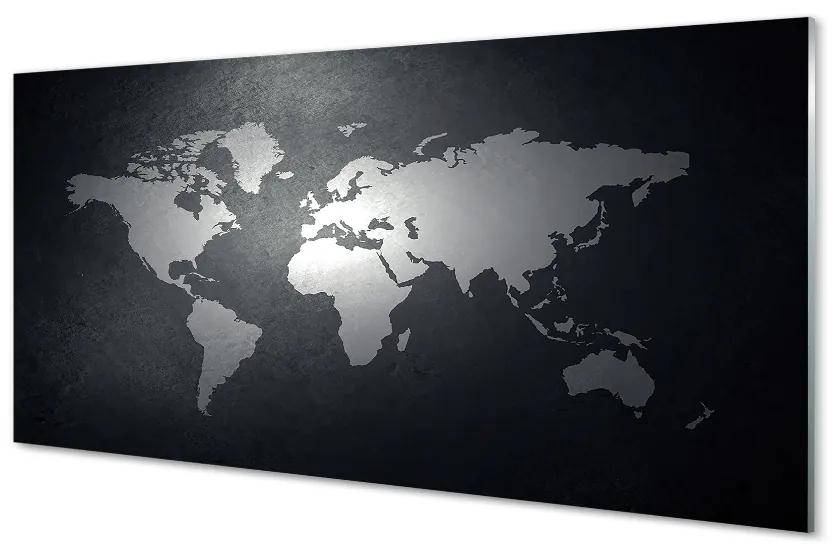 akrylový obraz Černém pozadí White mapa 120x60 cm