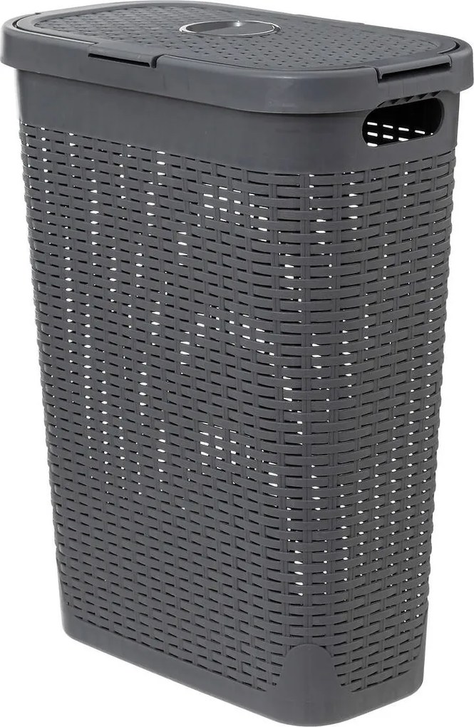 Vysoký koš na prádlo, 40 l, antracitový