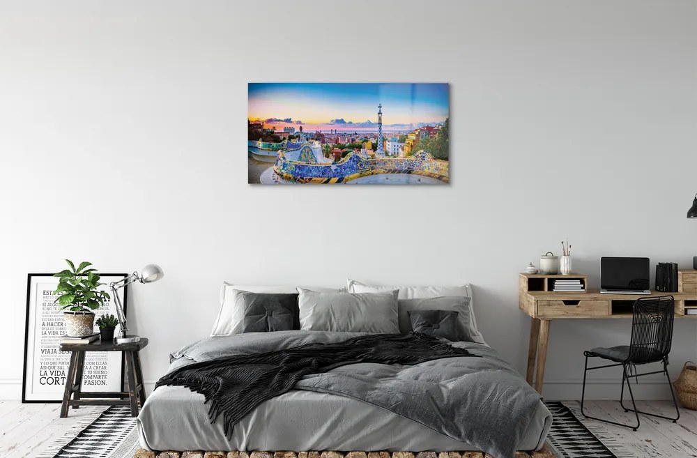 akrylový obraz Španělsko Panorama města 100x50 cm