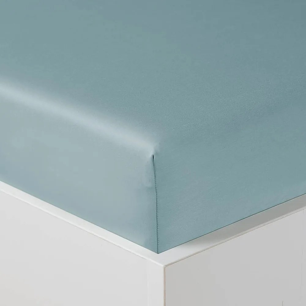 Luxusní saténové prostěradlo Tencel™ – šedomodrá: 180x200cm