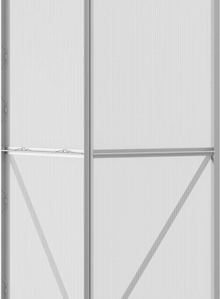 Skleník Outsunny Tomato house Skleník s posuvnými dveřmi a výklopnými střešními okny z polykarbonátu a hliníku Stříbrná 192 x 68 x 196 cm pro zahradn…