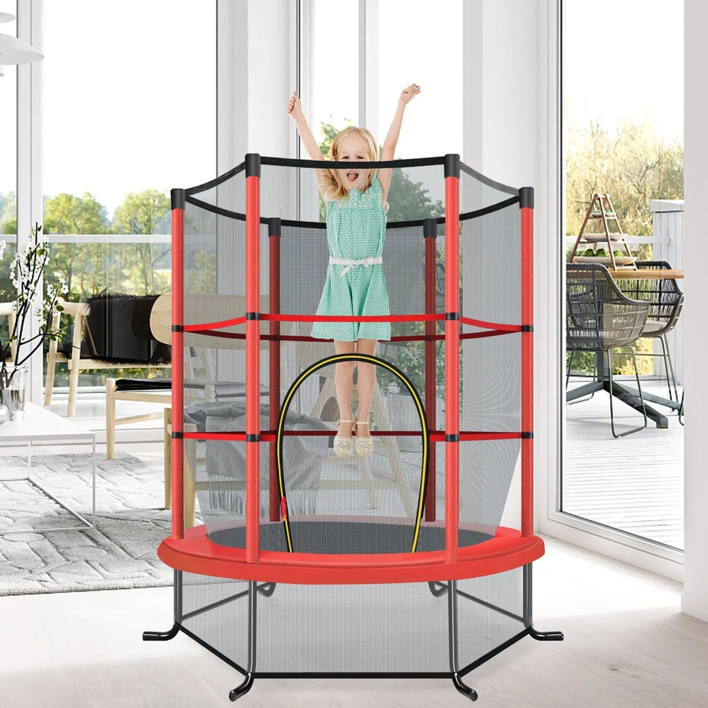 Costway Zahradní trampolína Ø165 cm s ochrannou sítí trampolína do 135 KG odolná