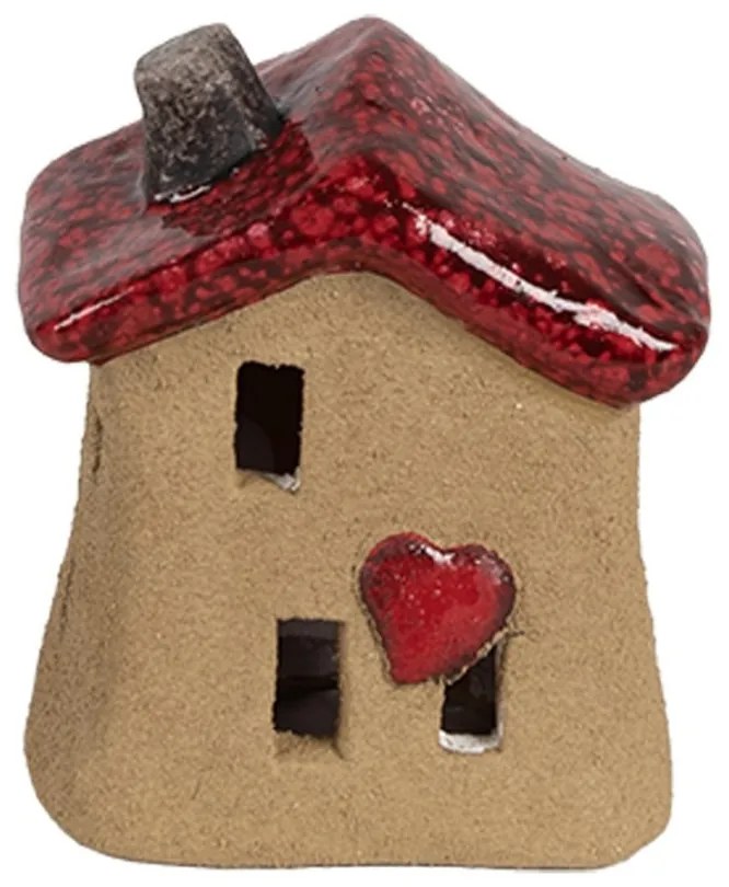 Dekorácia hnedý keramický domček - 7*6*8 cm