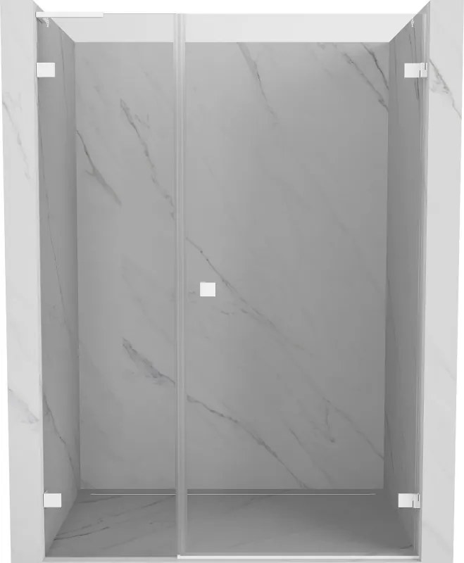 Mexen Lunar-B, L Otočné pravé sprchové dveře 150 cm, 8mm čiré sklo, bílý profil, 832SL-150-050-20-00-P