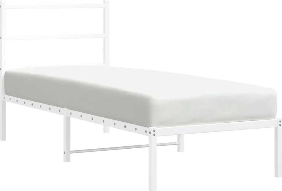 vidaXL Kovový rám postele s čelem 80 x 200 cm [355405] Barva: Bílá