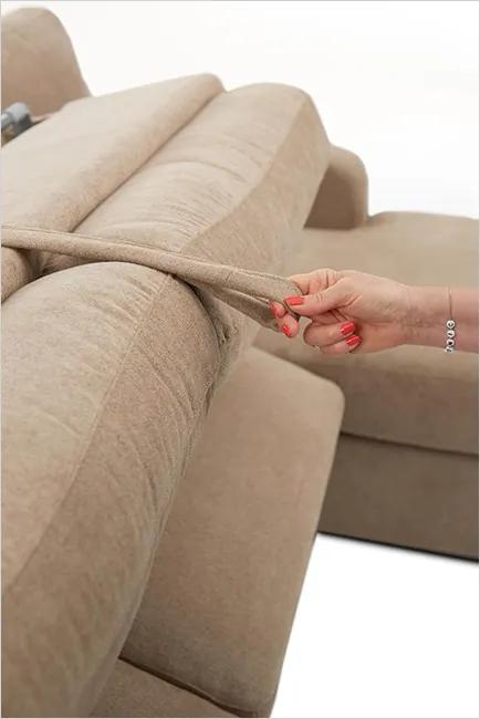 Pregio Italia sofa&relax Velké rozkládací sedačky SHERATON Provedení: 3 místná rozkládací+roh+1+ukonč. s úlož.boxem, Vzorník látek: tekno fibra 05 cork
