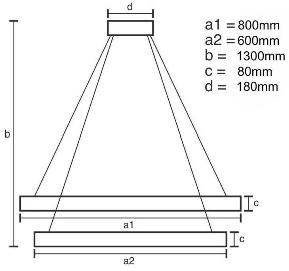 LED Stmívatelný lustr na lanku LED/90W/230V 3000-6500K zlatá/chrom + DO