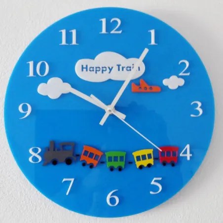 Moderní nástěnné hodiny do dětského pokoje I SENTOP FL-z97-BLUE-RAL5015