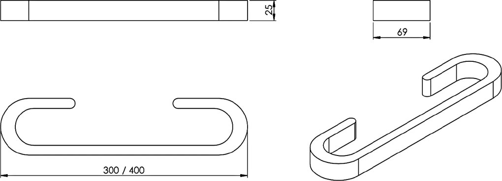 Gedy Gedy, HIMALAYA držák ručníků 400x69mm, bambus, HY2140