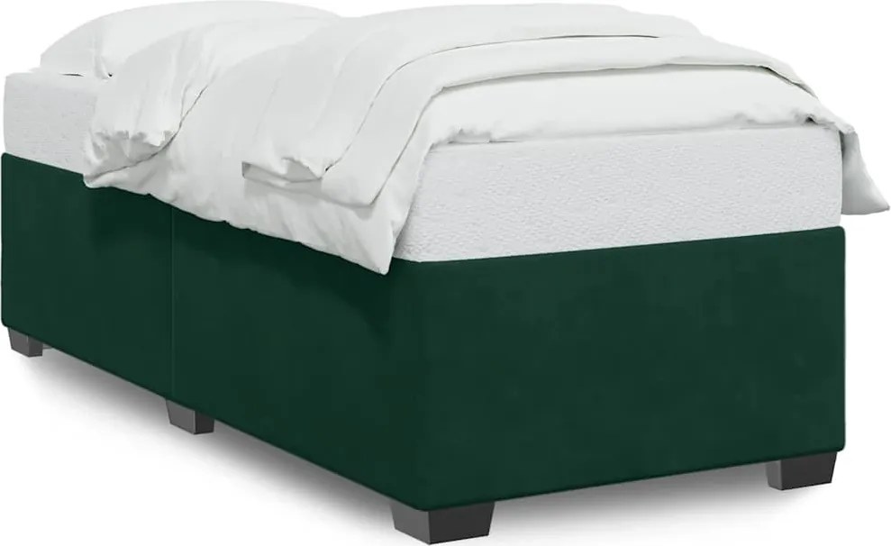 Rám postele bez matrace tmavě zelená 100 x 200 cm samet 3284616