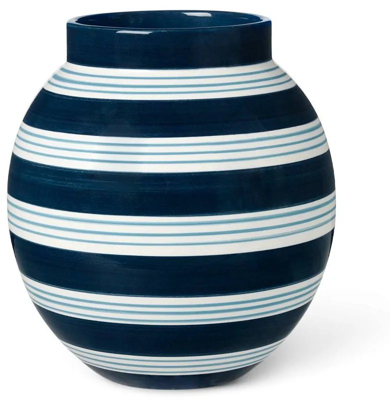 KÄHLER Váza Omaggio Nuovo Dark Blue 20,5 cm, modrá barva, bílá barva, keramika