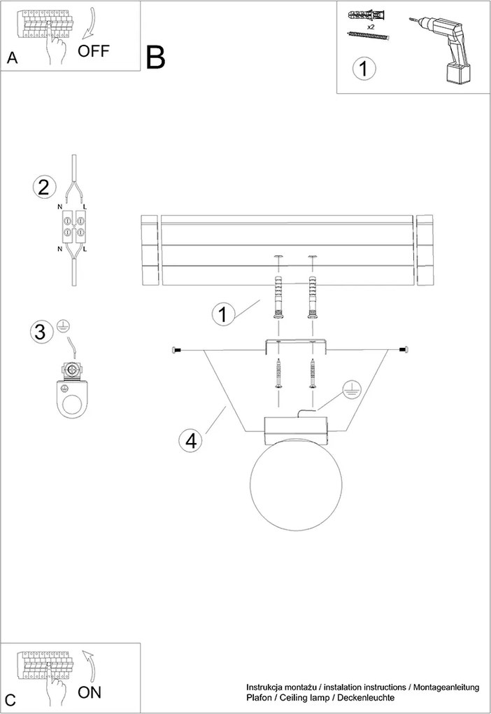 Sollux Lighting Stropní svítidlo YOLI 1 bílé