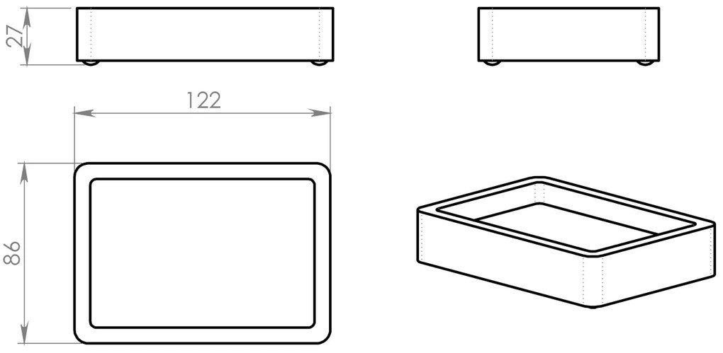 Gedy, ARIES mýdlenka na postavení, šedá, AR1108