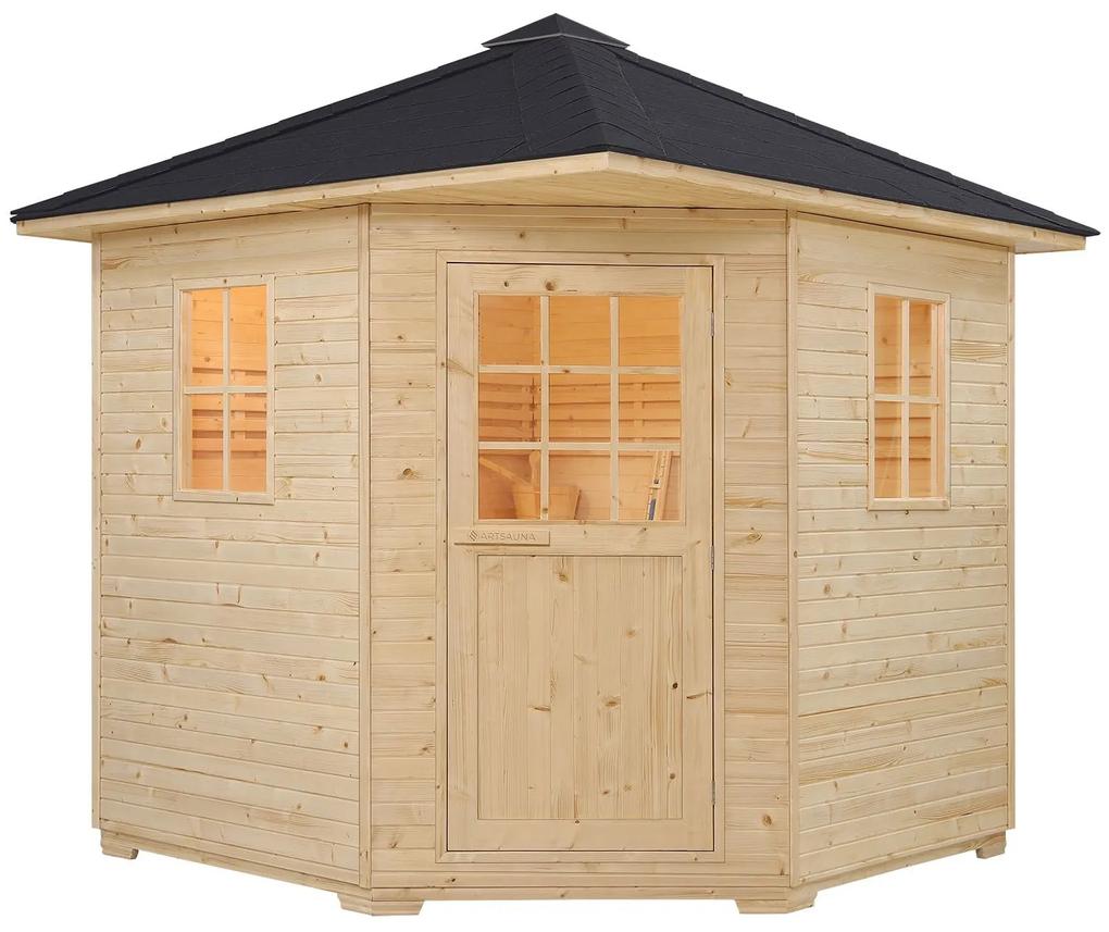 Juskys Venkovní sauna Eldur s 8 kW ohřívačem & příslušenstvím
