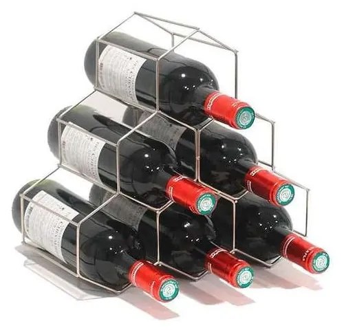 Šedý kovový stojan na víno Compactor