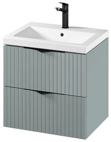 Cersanit Tirso, závěsná umyvadlová skříňka 594x447x572 mm + keramické umyvadlo, zelená matná, S801-544