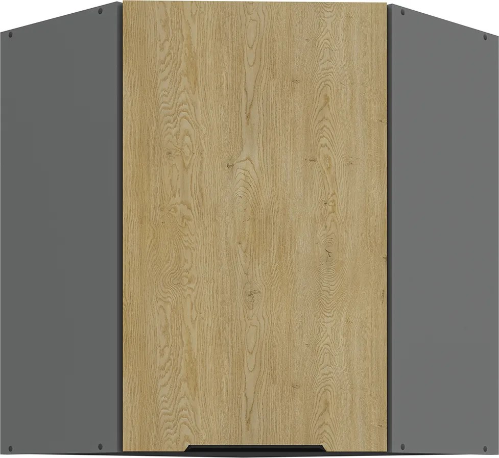 CREMONA ac | horní kuchyňská skříňka 60x60 GN-72 1F (45°) rohová s policemi | 60x60 cm | antracit/cremona