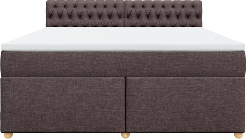 Box spring postel s matrací tmavě hnědá 180x200 cm textil 3289069