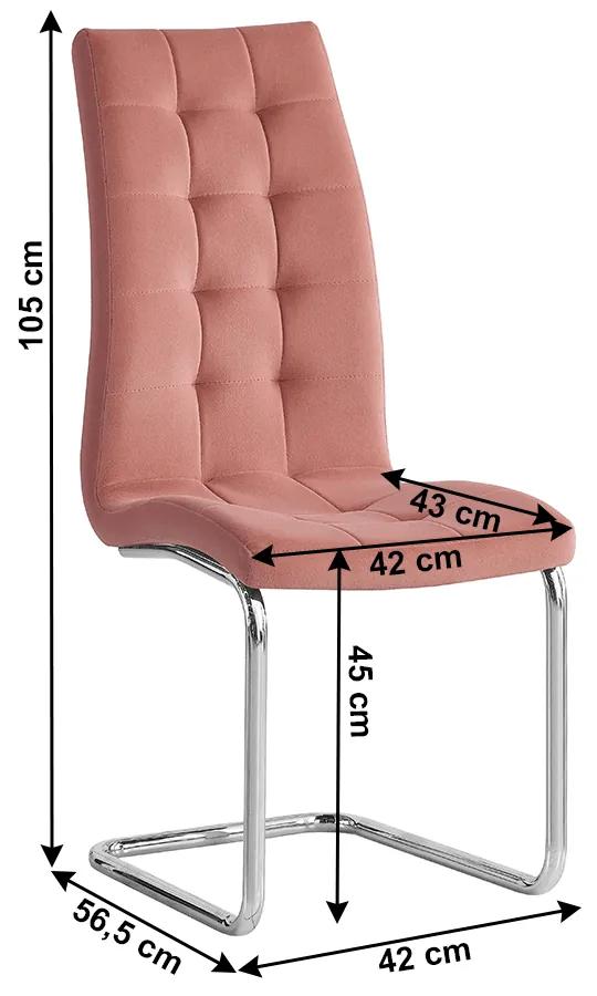 Jídelní židle Farando NEW (růžová + chróm). 1028875