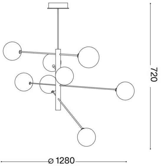Ideal Lux - LED Lustr na tyči EQUINOXE 8xG4/2W/230V pr. 128 cm chrom/kouřová