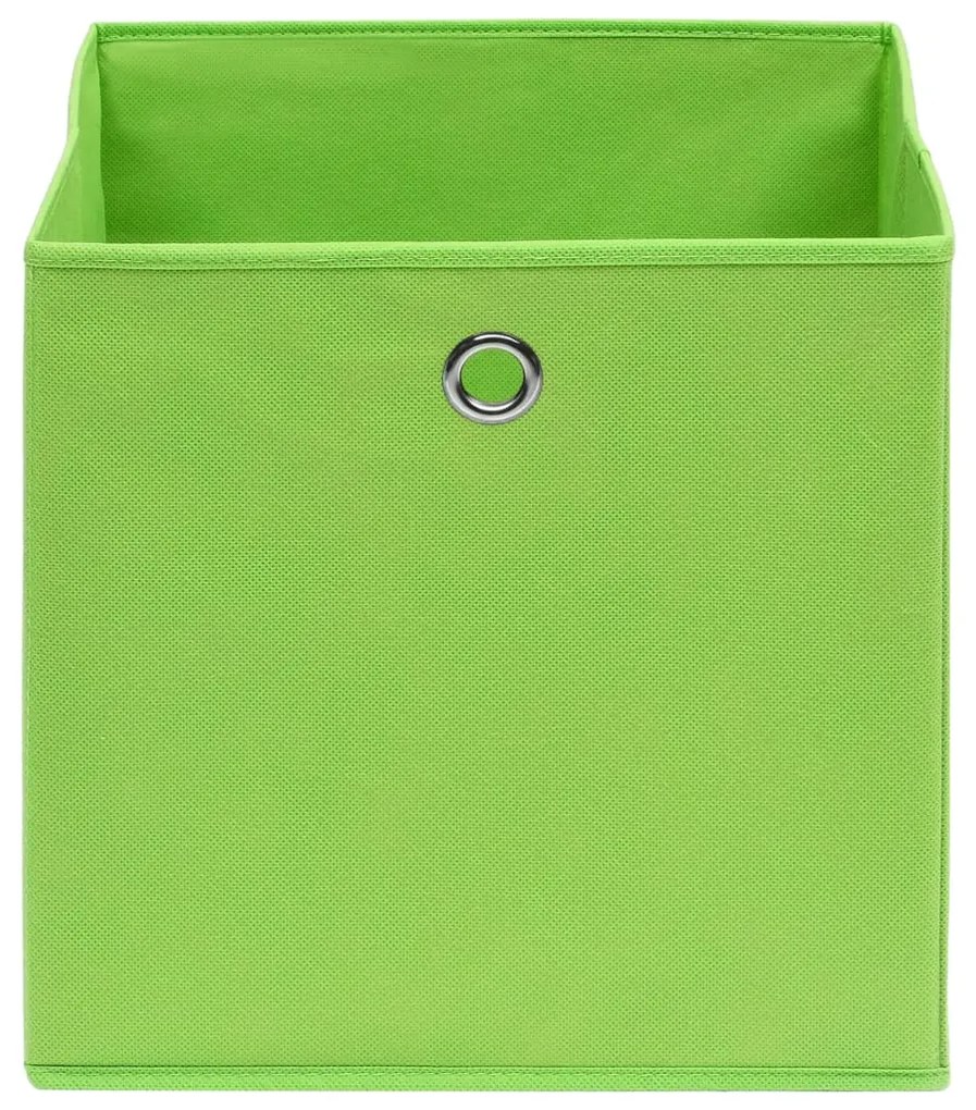 vidaXL Úložné boxy 4 ks netkaná textilie 28 x 28 x 28 cm zelené