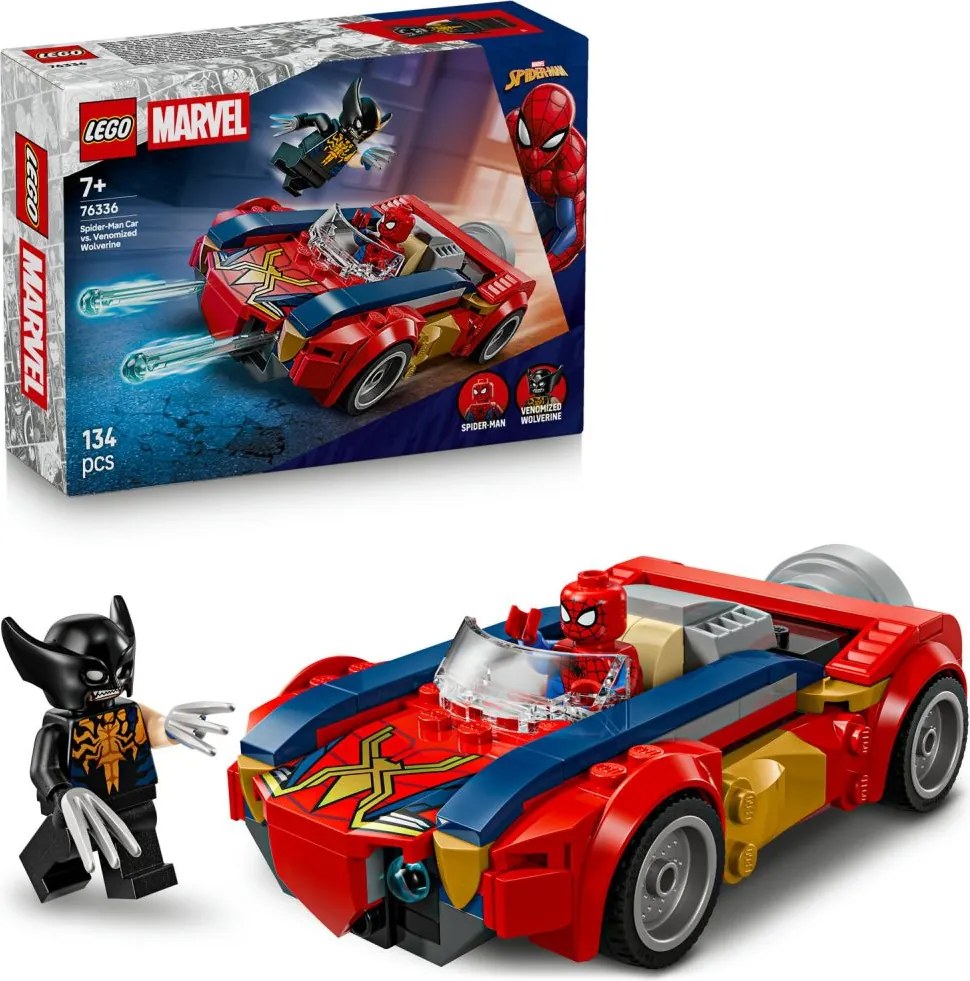 LEGO® Super Heroes 76336 Spider-Man a auto vs. venomizovaný Wolverine