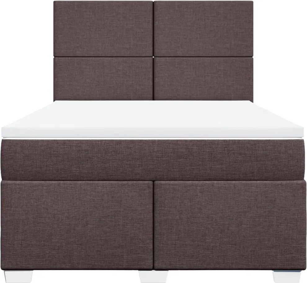 Box spring postel s matrací tmavě hnědá 140x200 cm textil 3292807