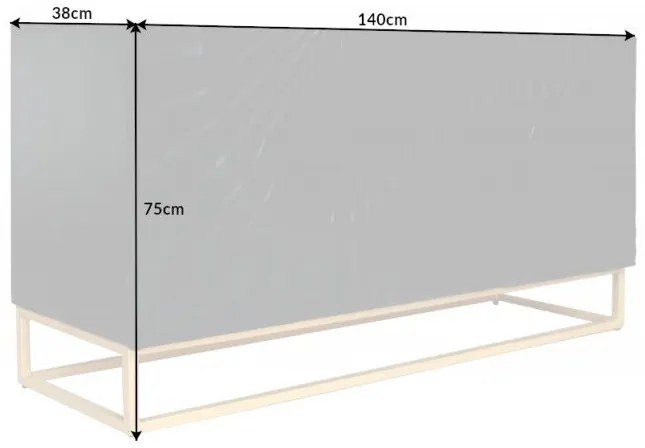 Designová 3D masivní komoda černá &ndash; Sirius II