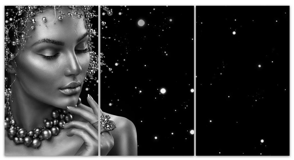 Malvis ® Obraz žena stříbrné odstíny Velikost: čtyřdílný čtverec - 50x50 cm