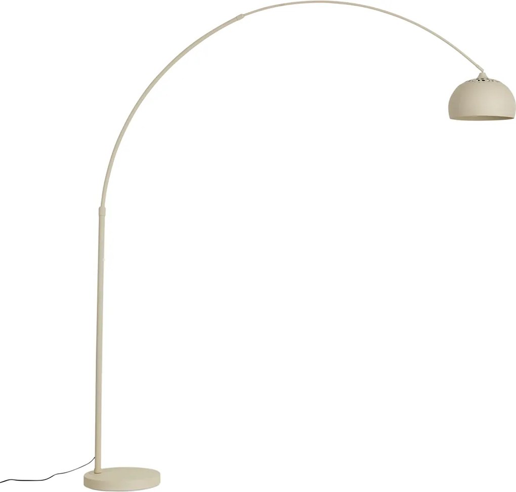 Moderní oblouková lampa béžová s mramorovým podstavcem - XXL