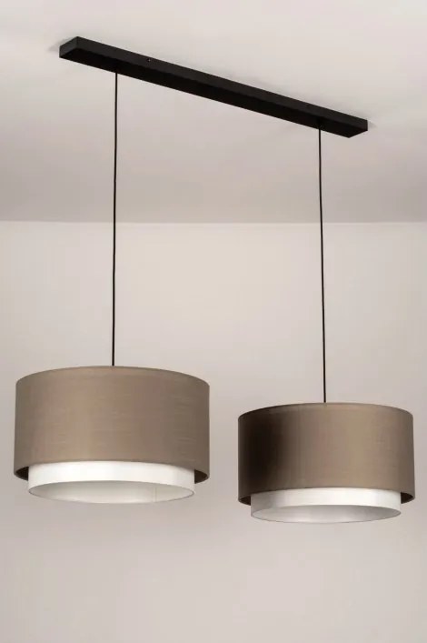 Závěsné designové svítidlo nad stůl Napolitana Taupe and Black