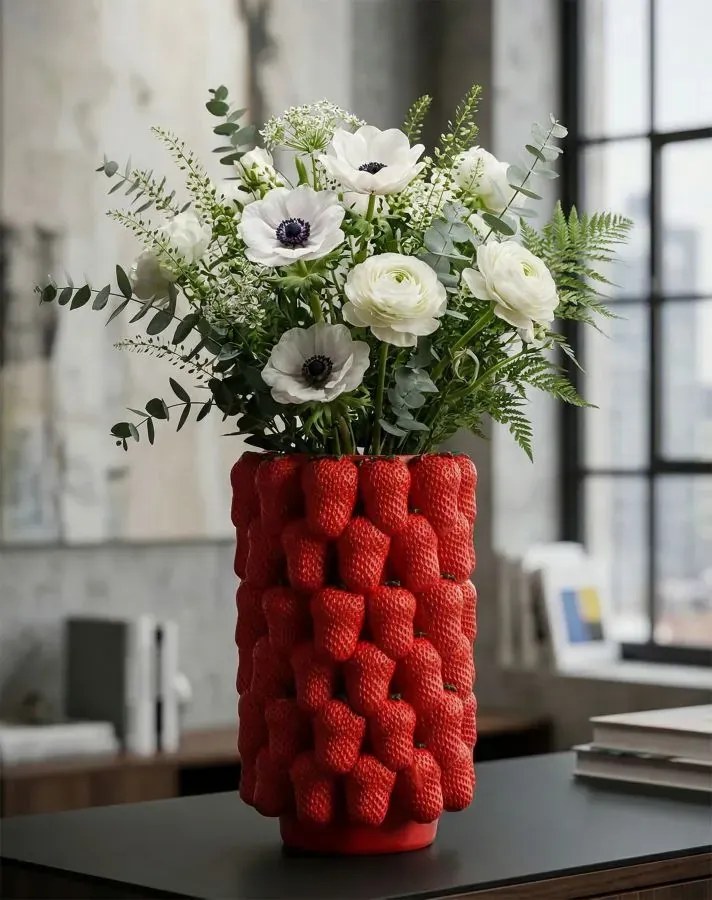 Váza Strawberry 32 cm červená