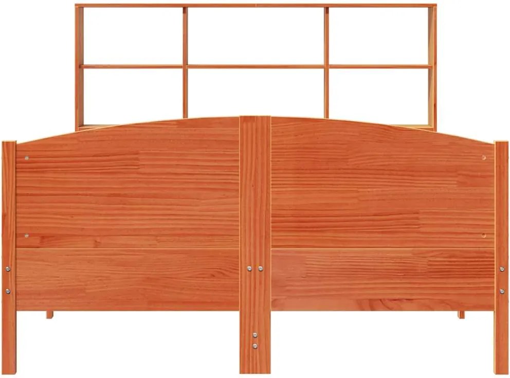 Postel s knihovnou bez matrace 140 x 200 cm masivní borovice 3323106