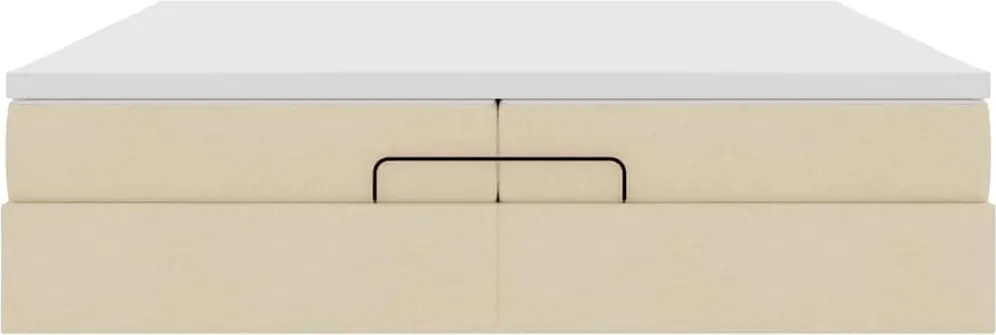 Osmanský rám postele s matrací krémová 200x200cm textil 3311139