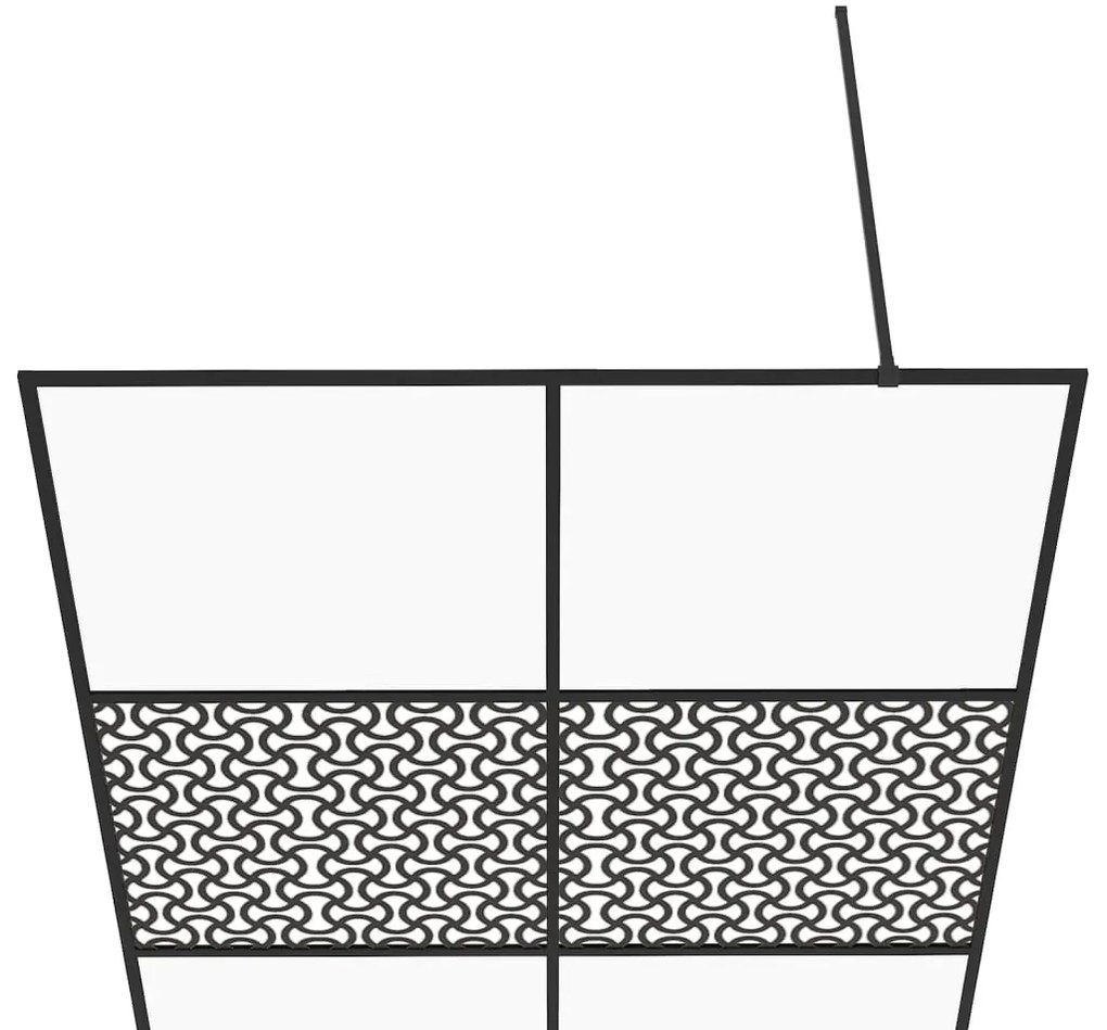 Zástěna do průchozí sprchy čiré ESG sklo 140 x 195 cm černá