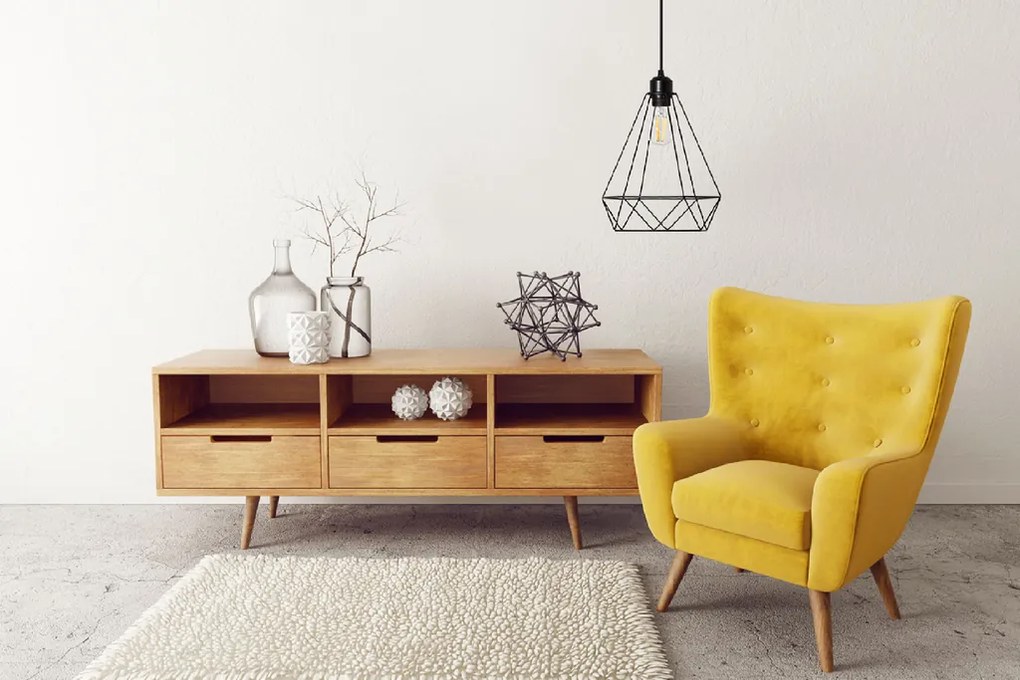 Toolight - Stropní lampa Reno 1xE27 180986, černá, OSW-00011