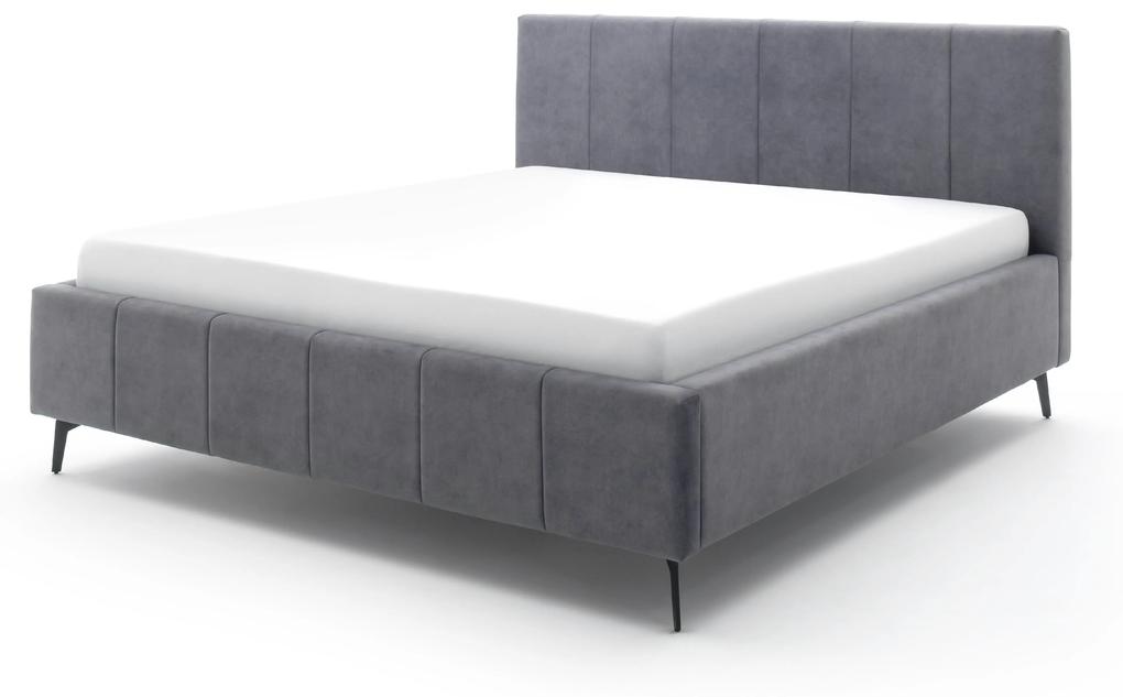 Čalouněná postel LEJSAN 180x200 s úložným prostorem, antracit