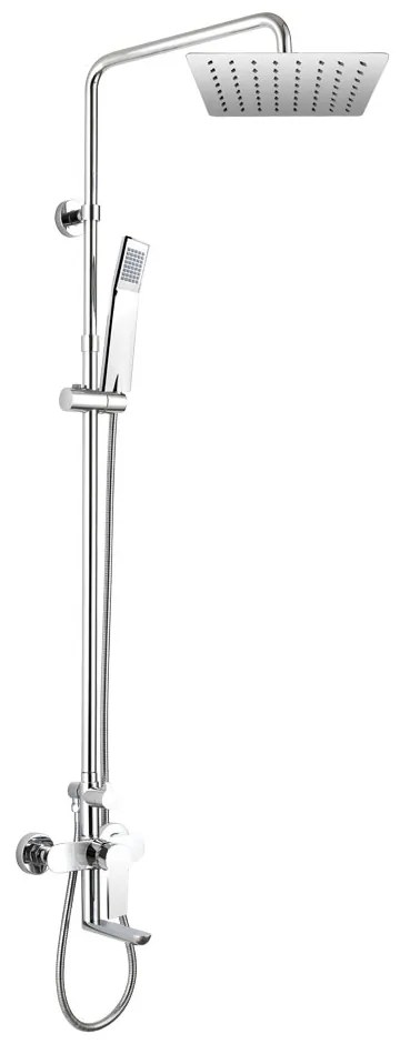 Mereo Mereo, Nástenná baterie Dita 150mm se sprch.soupravou,otoč.ramínkem, ruční a talíř.sprchou slim 200x200mm, CBE60101SDD