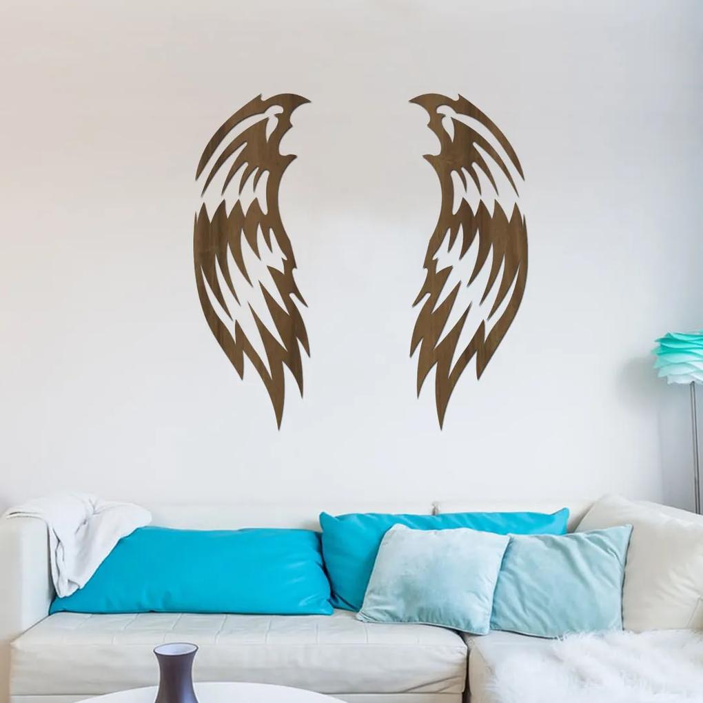 Dřevěná dekorace na zeď  Andělská křídla DARK Barevný vzor: Buk, Rozměry (cm): 60x86