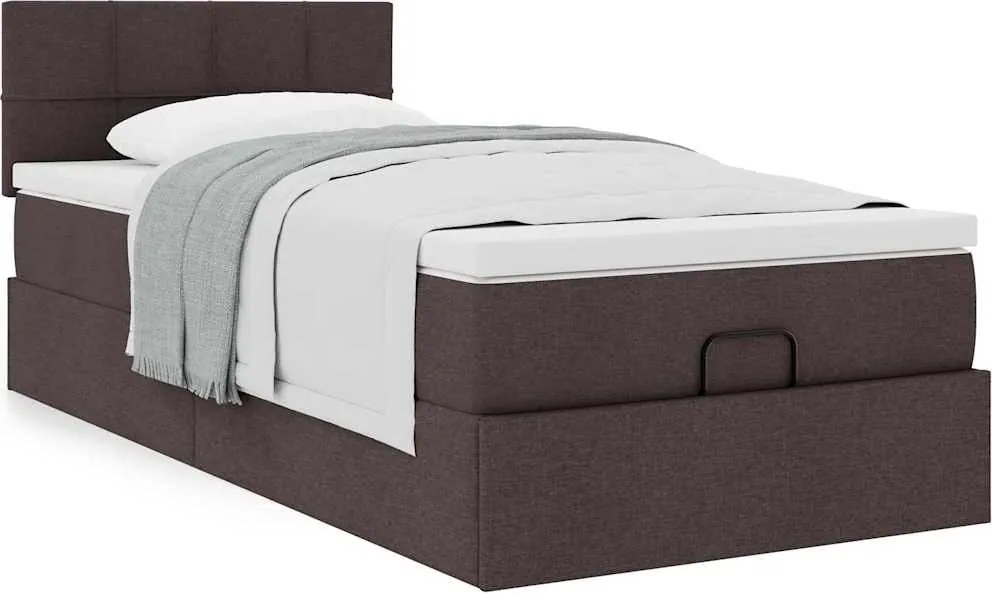 Osmanský postel s matrací tmavě šedá 100x200 cm textil 3311438