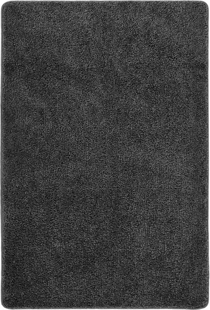 Koberec s dlouhým vlasem tmavě šedý 140 x 200 cm protiskluzový 340379