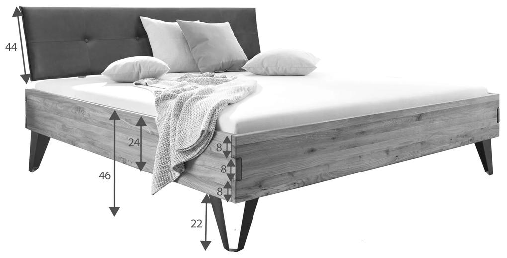 GK Dřevěná postel z dubového masivu LENA, 180x200 cm