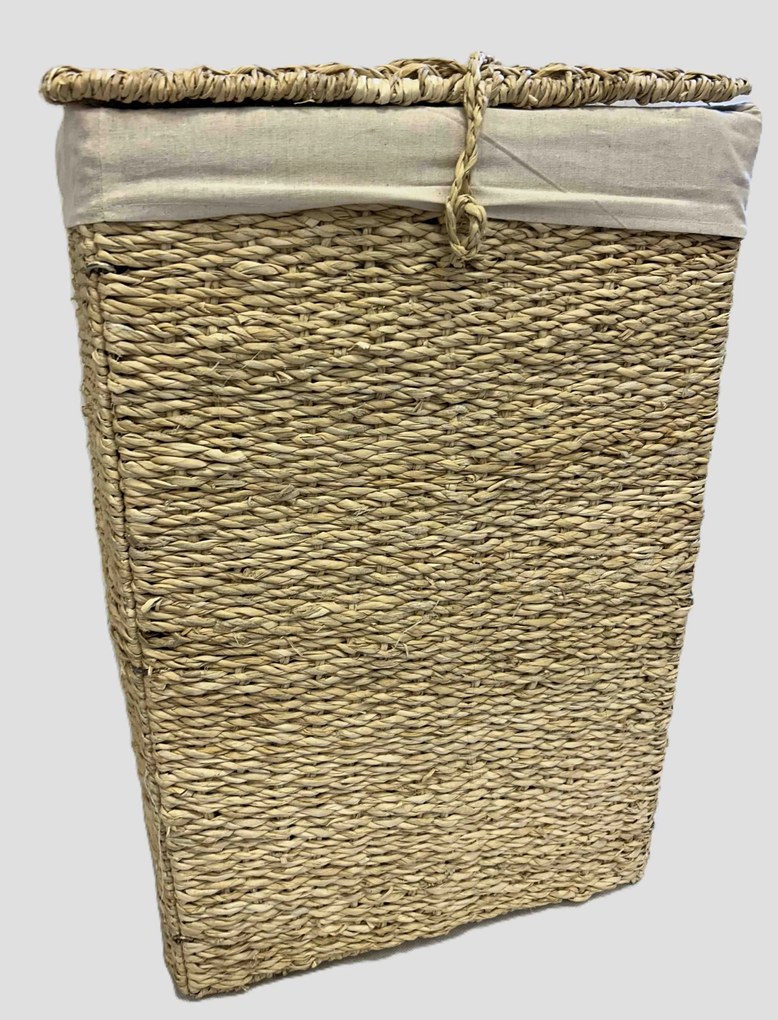 Vingo Hranatý koš na prádlo z mořské trávy, skládací Rozměry (cm): 40x30, v. 60